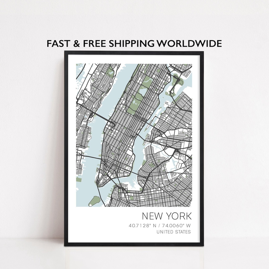 Any City Map Prints Custom Locations Home Town Print Custom City Print ...