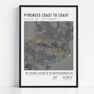 Multi-day Cycling Custom Map Print, Any Bike Ride, Strava, Gift for ...