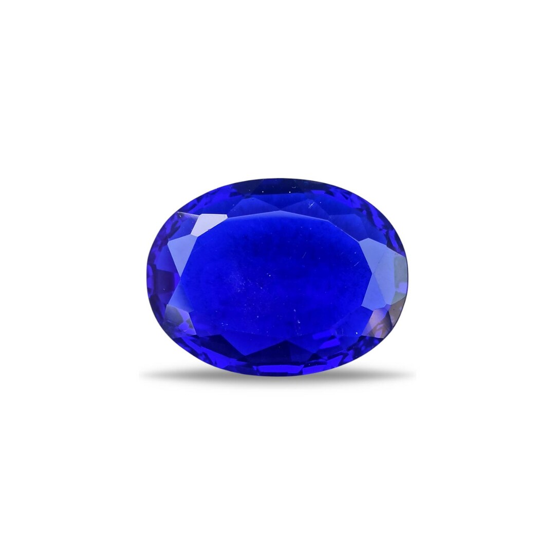 23.40 Ct Lab Created Blue Sapphire Oval Shape | 23 × 17.6 × 9 Mm ...