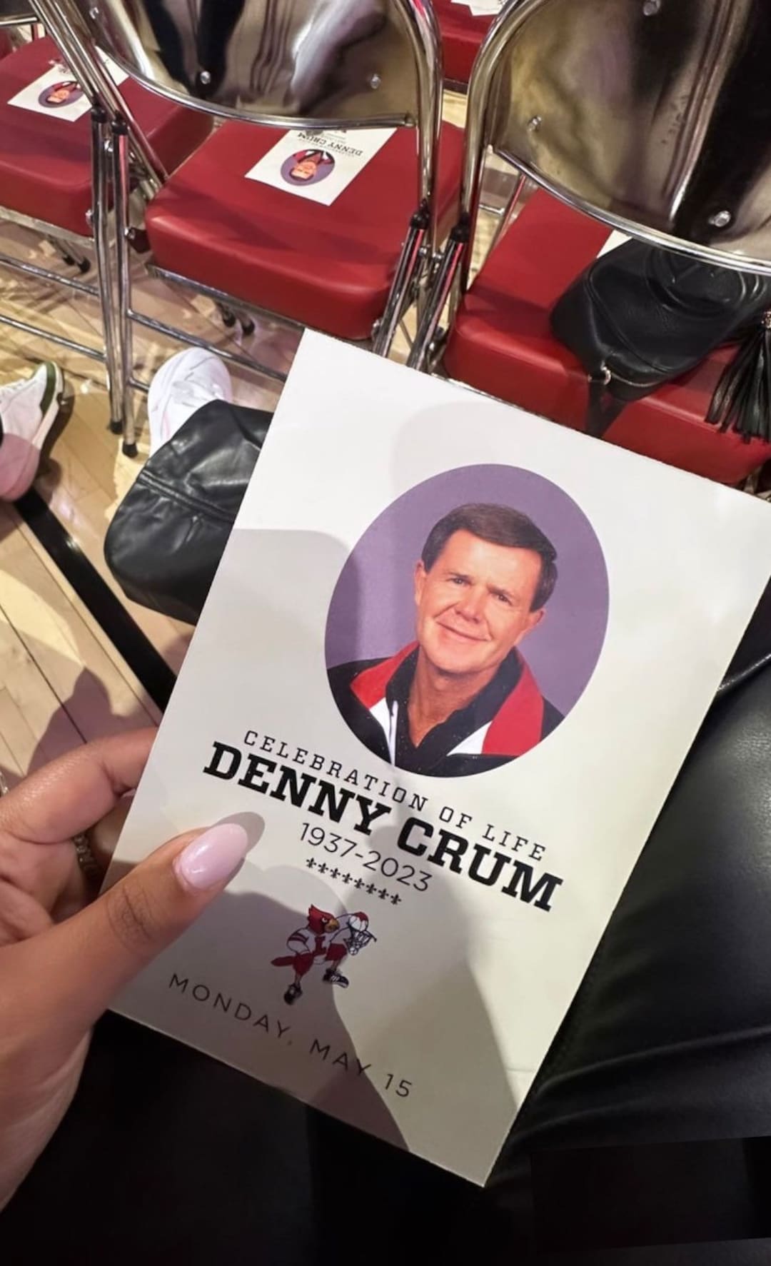 Denny Crum celebration of Life Program/brochure From Actual Memorial ...