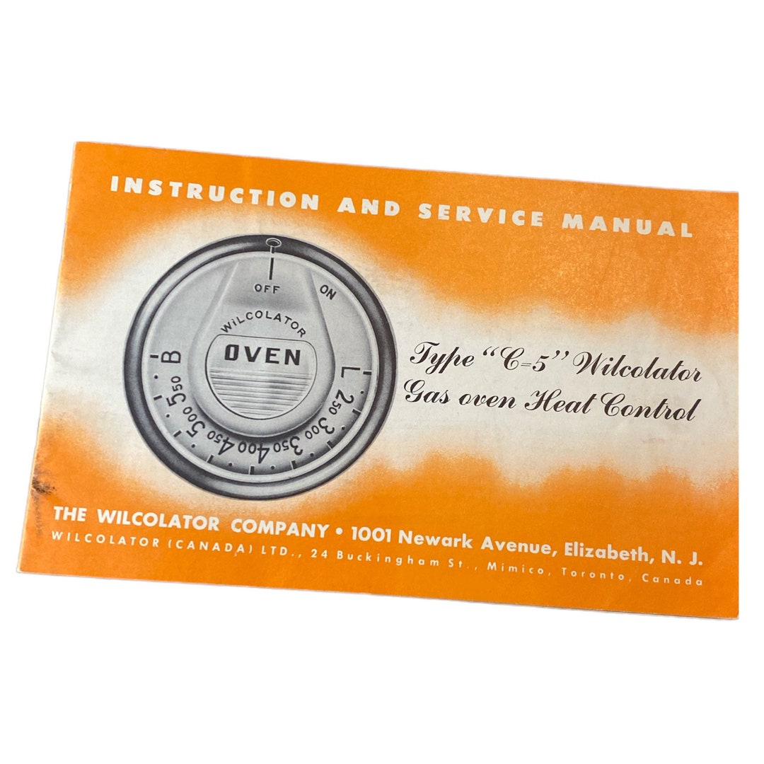 1950s Type C-5 Wilcolator Gas Oven Heat Control INSTRUCTION & SERVICE ...
