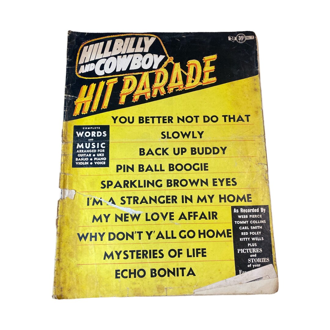 Hillbilly & Cowboy HIT PARADE MAGAZINE - Vol. 1, No. 7 1954 Issue! Song ...