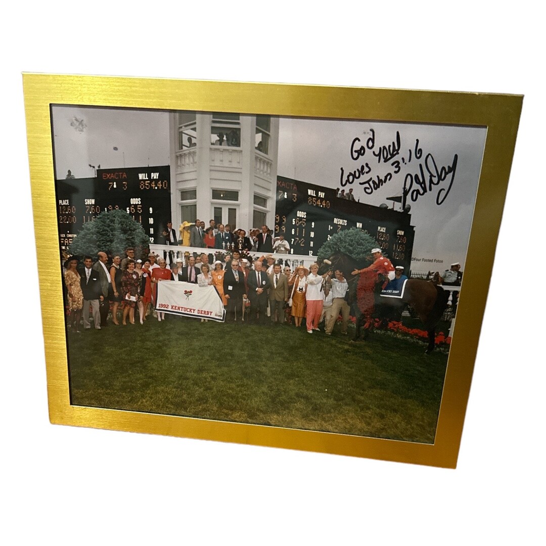 Pat Day Autographed 1992 Kentucky Derby Framed 8x10 Winners Circle ...