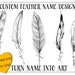 CUSTOM FEATHER NAME Tattoo Design / Personalized Tattoo Design/ Gift ...