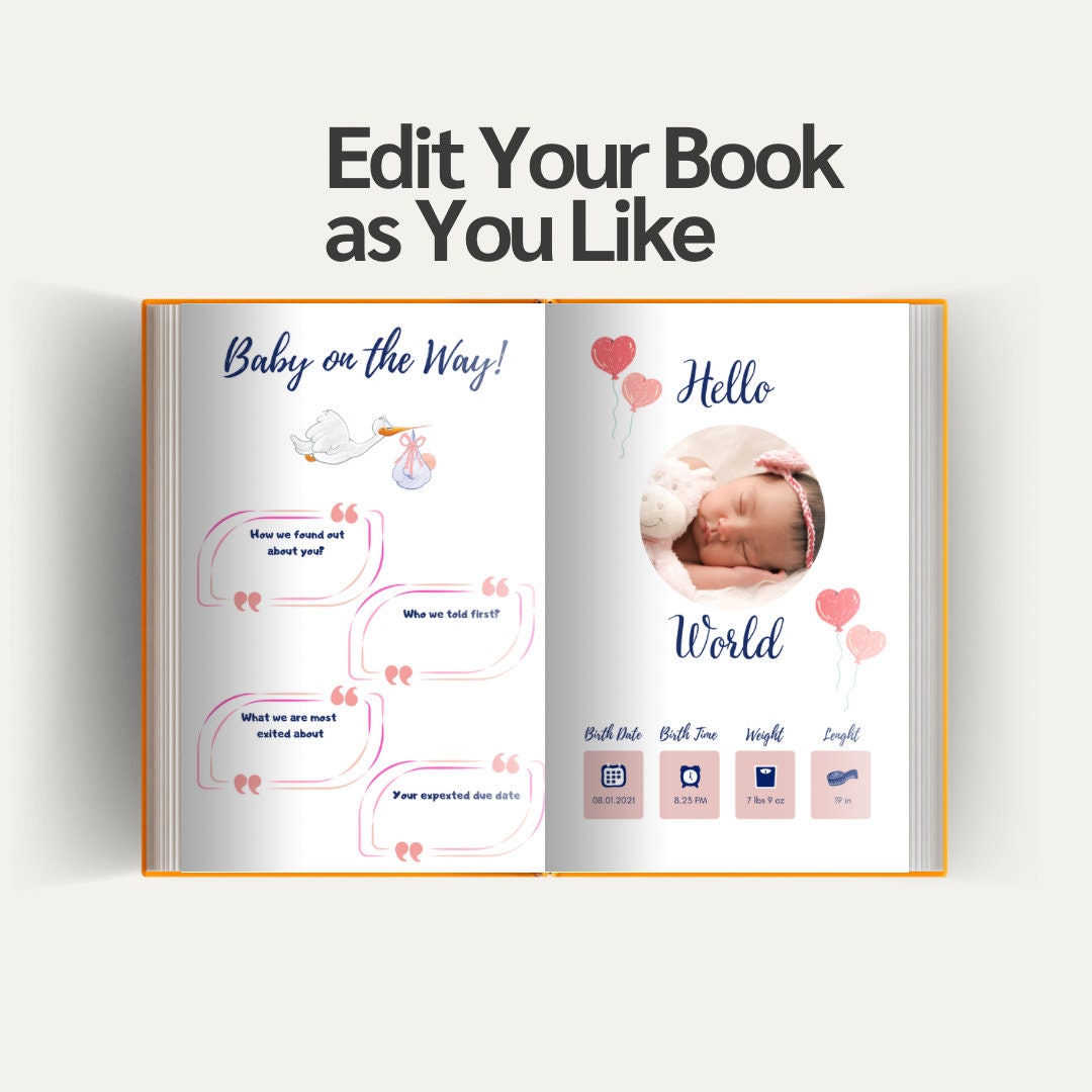 Printable Baby Journal Printable Newborn Book Printable Baby Memory ...