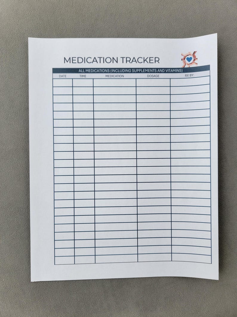 Medication Tracker: Printable Sheet - Etsy