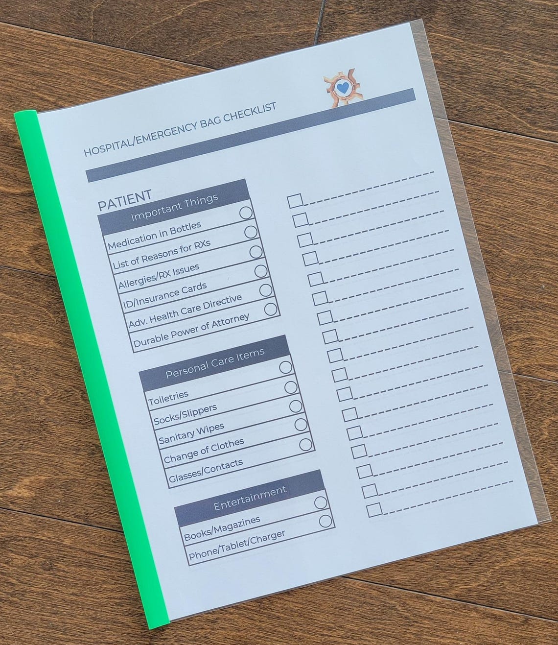 Hospital.emergency Bag Checklist - Etsy