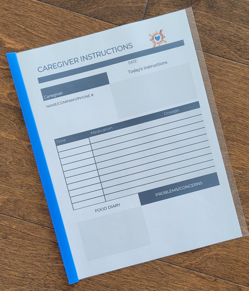 Caregiver Instructions: Printable Sheet - Etsy