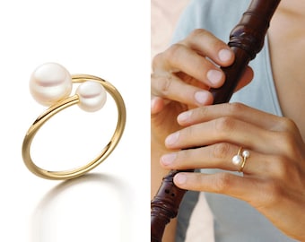 Double Pearl Ring - Etsy