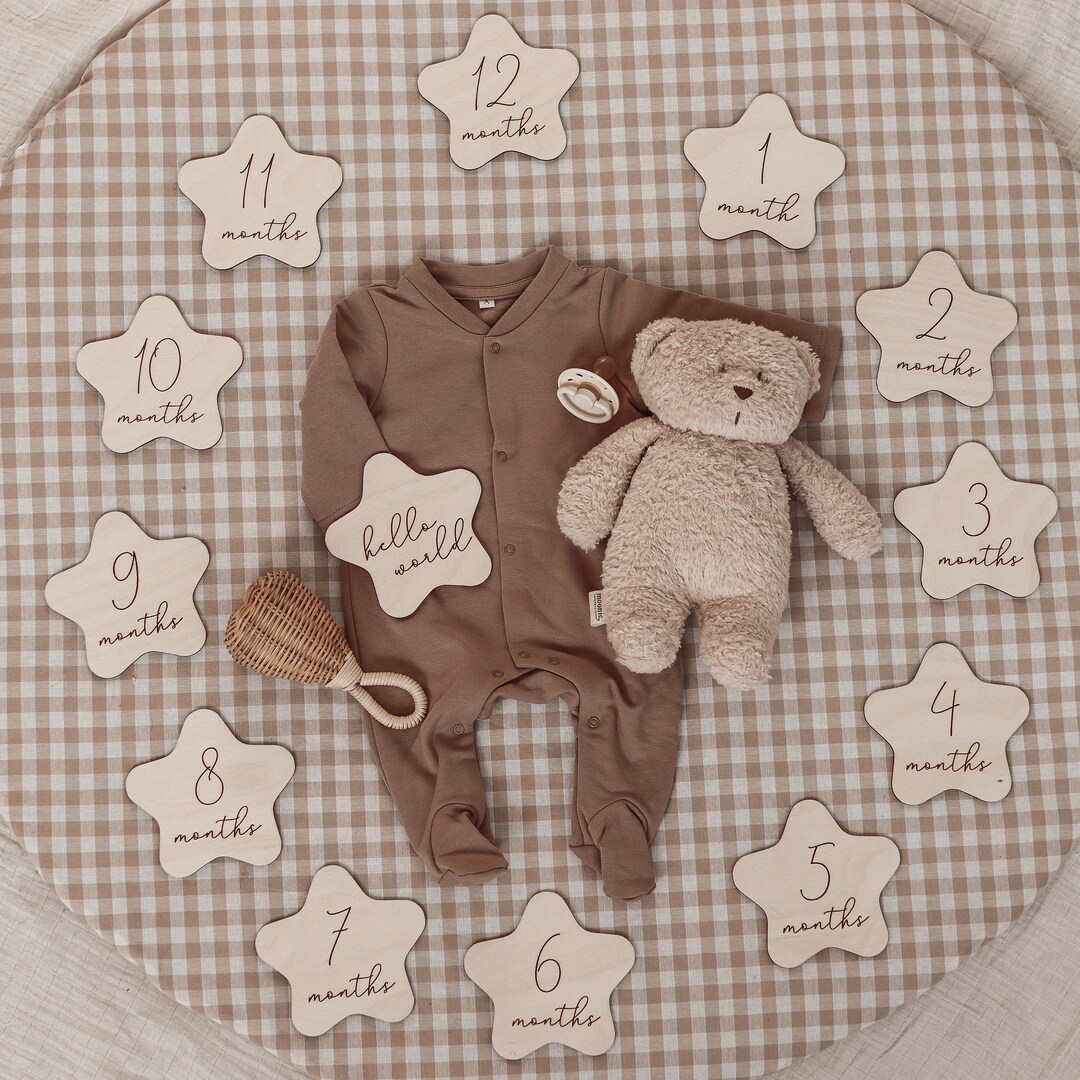 Chubby Star Milestones, Star, Stern, Meilensteinkarten, Hello World ...