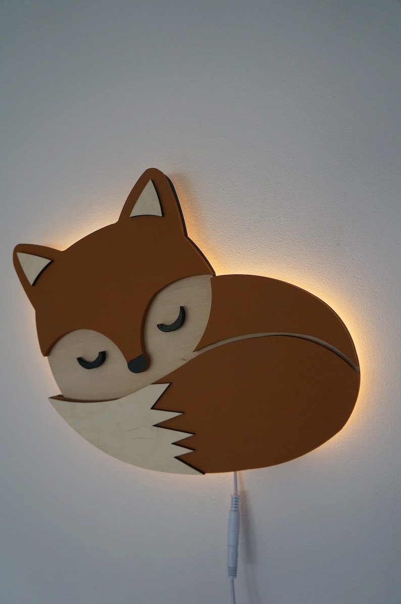 Nightlight for Kids, Led Lamp, CUTE FOX With Light Dimmer, Nursery ...