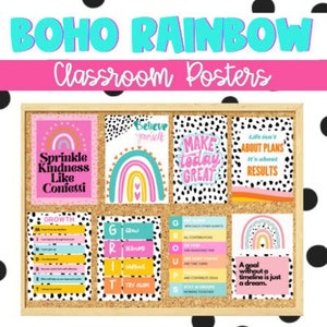 Boho Rainbow Growth Mindset Posters - Etsy