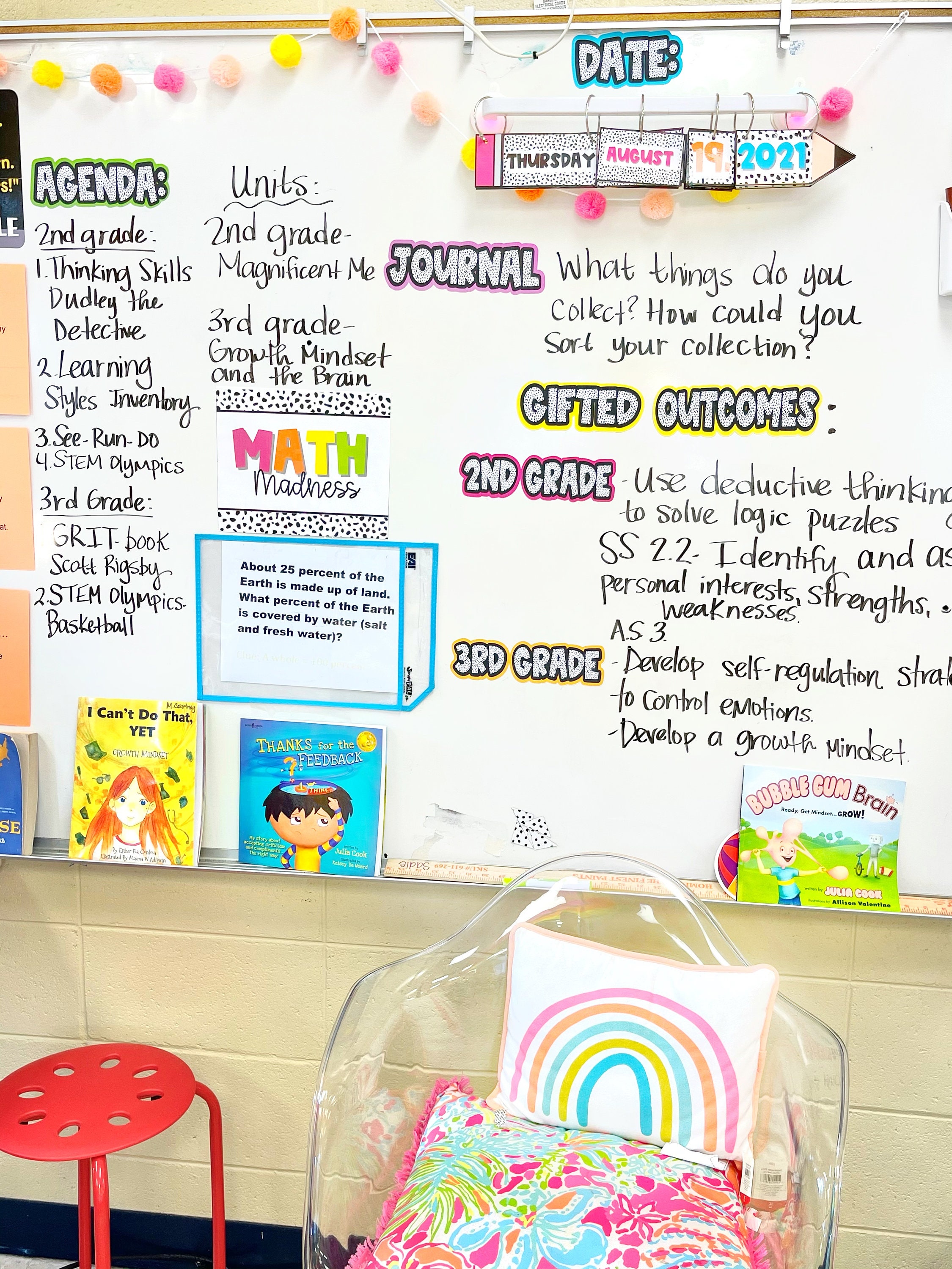 Set of 6 Whiteboard Magnets for Teacher | Etsy