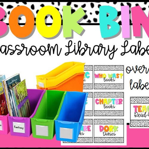 BOHO Book Bin Labels - Etsy
