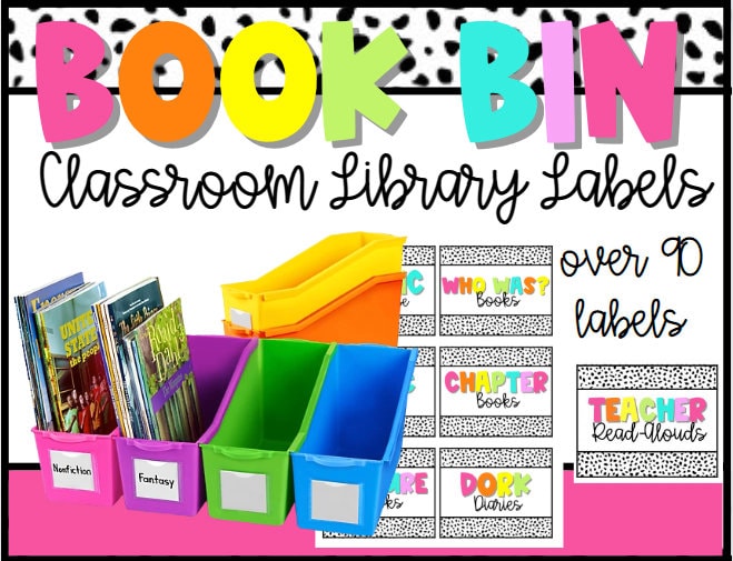 Classroom Library Book Bins Labels Boho Rainbow - Etsy