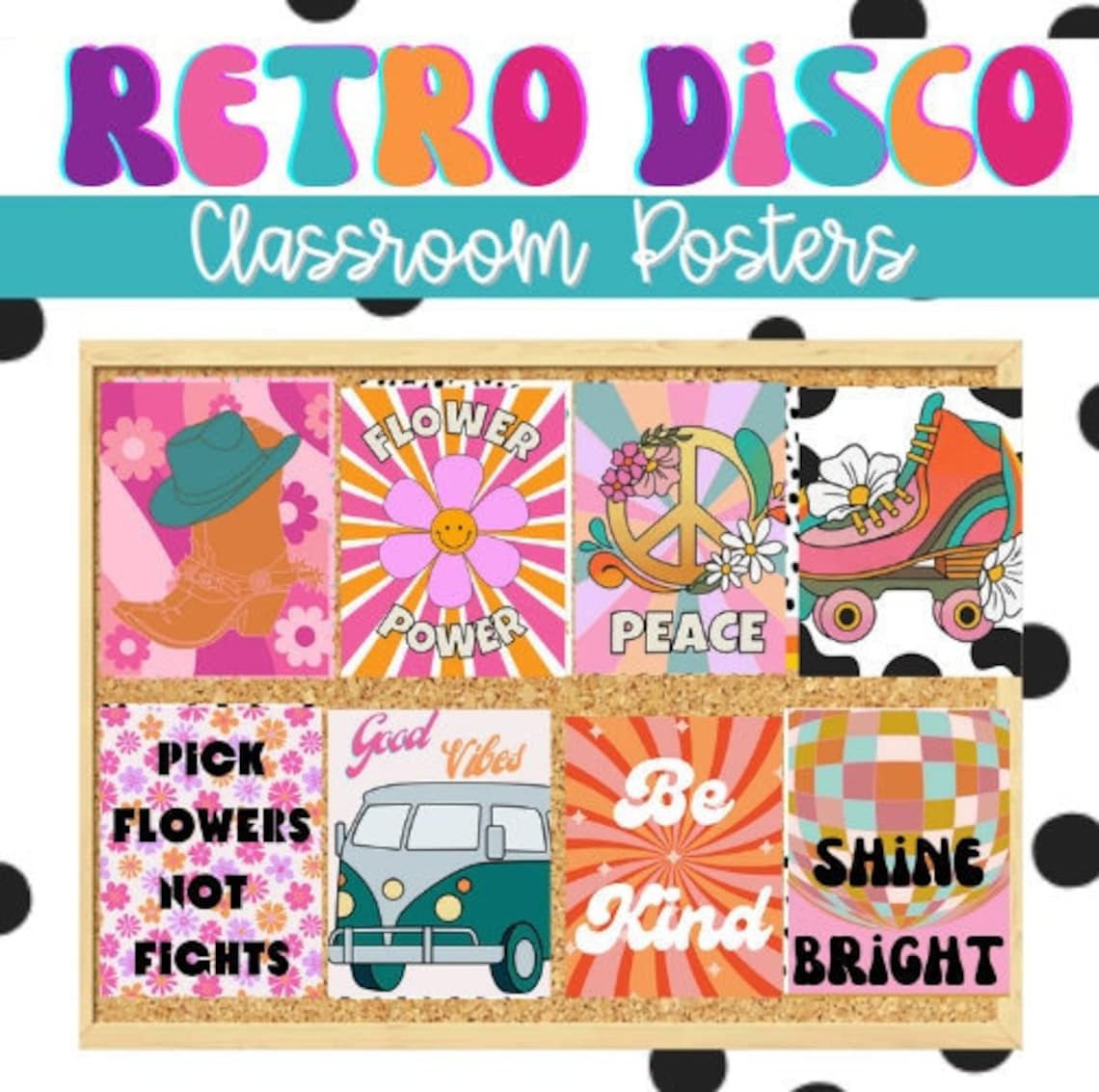 Retro Groovy Disco Classroom Decor Motivational Posters - Etsy