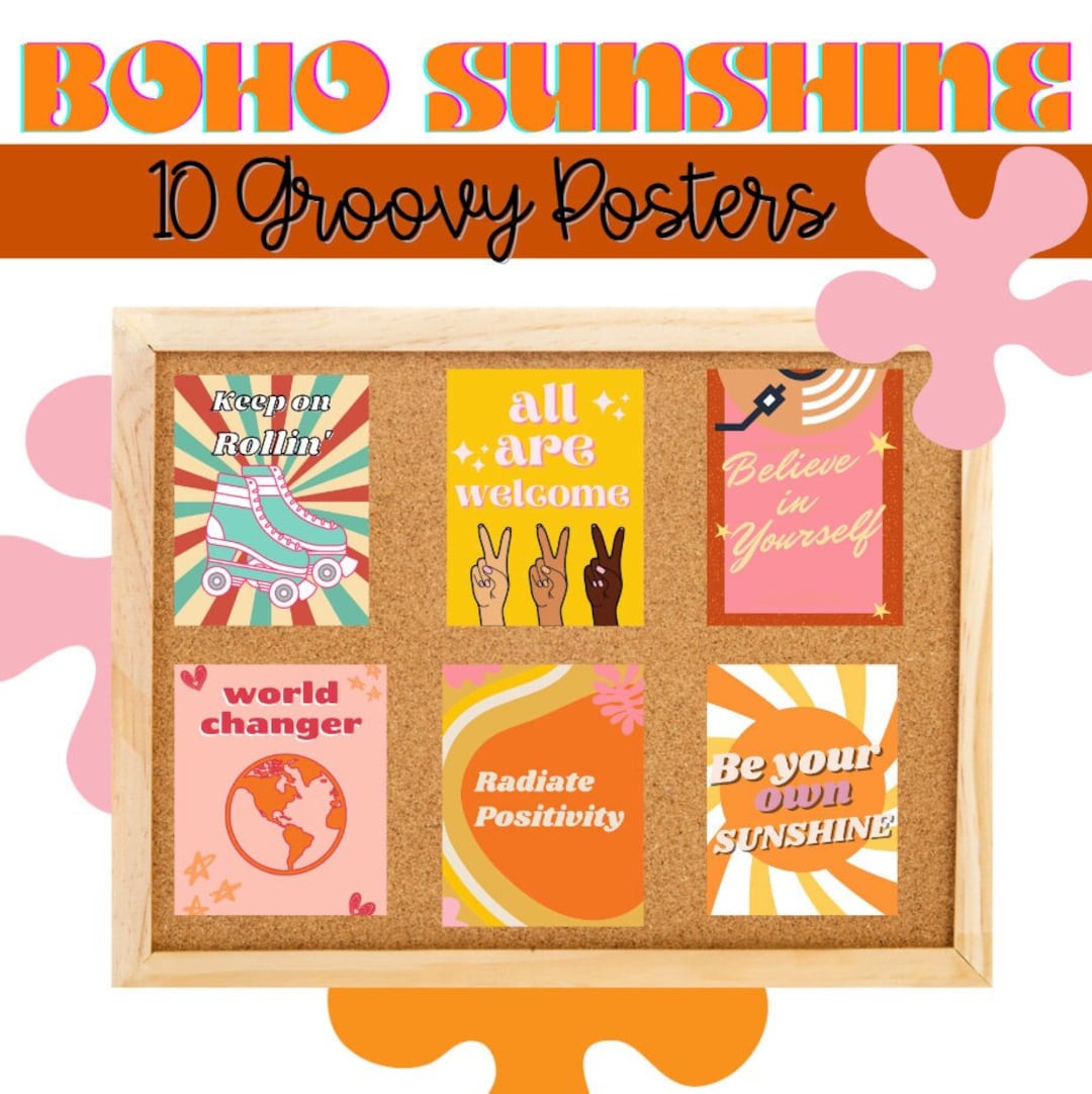Boho Retro Classroom Decor Posters Motivational - Etsy