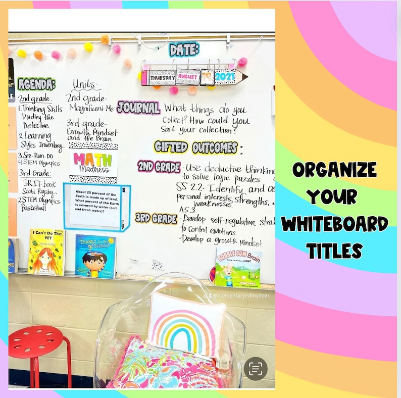 Teacher Whiteboard Magnets Titles Set - Etsy
