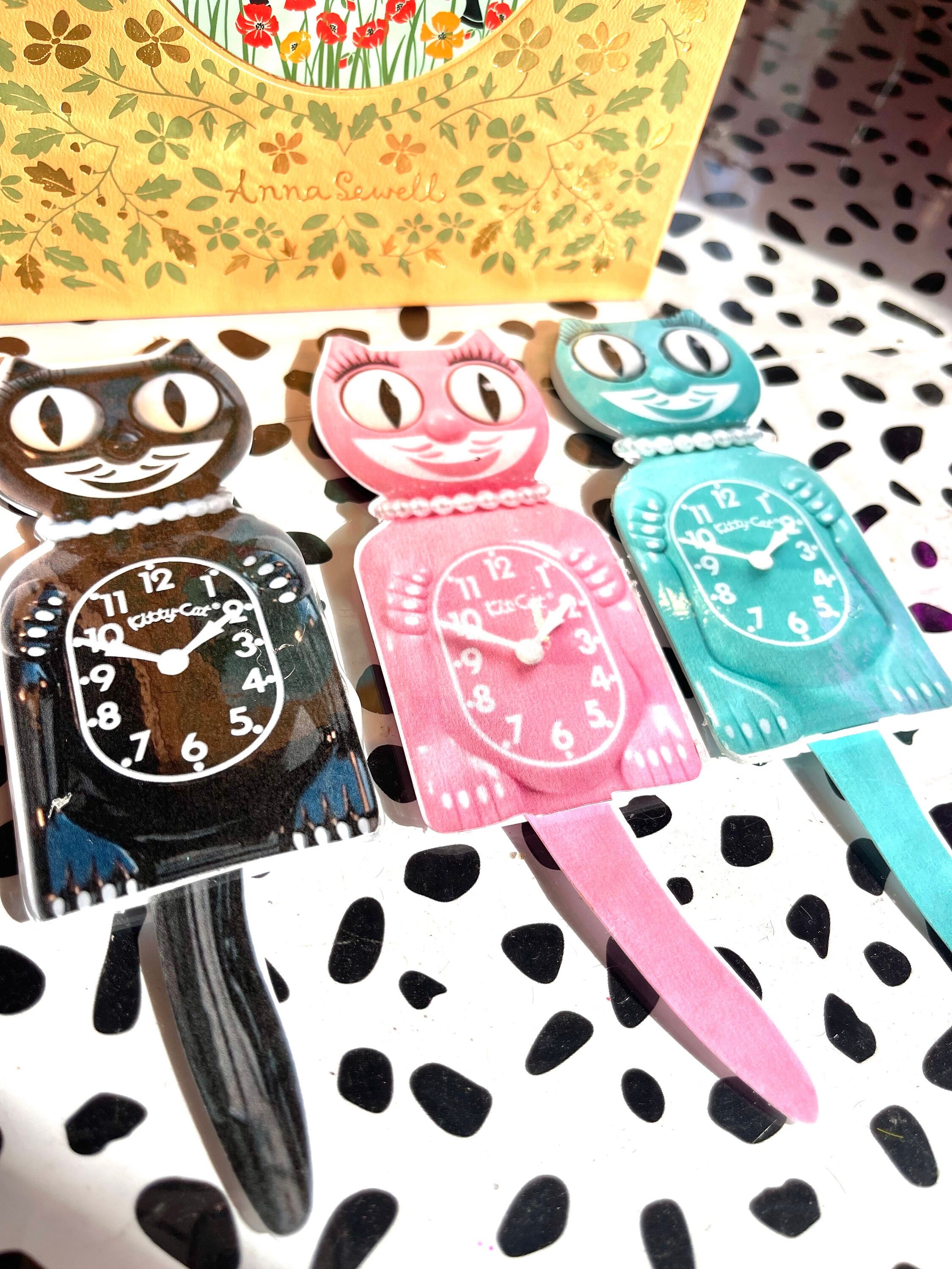 Vintage Clock Cat Bookmark With Moving Tail Cat Lover Bookish Gift - Etsy