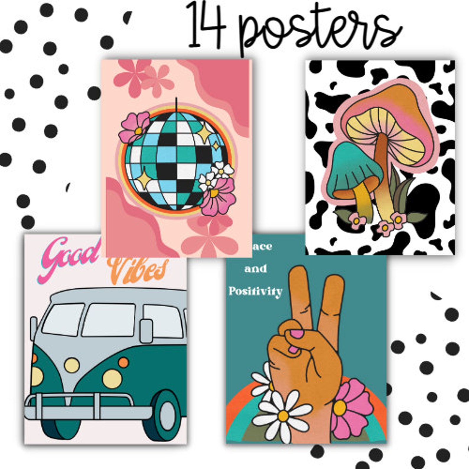 Retro Groovy Disco Classroom Decor Motivational Posters - Etsy