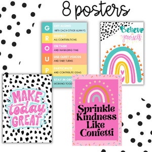 Boho Rainbow Growth Mindset Posters - Etsy