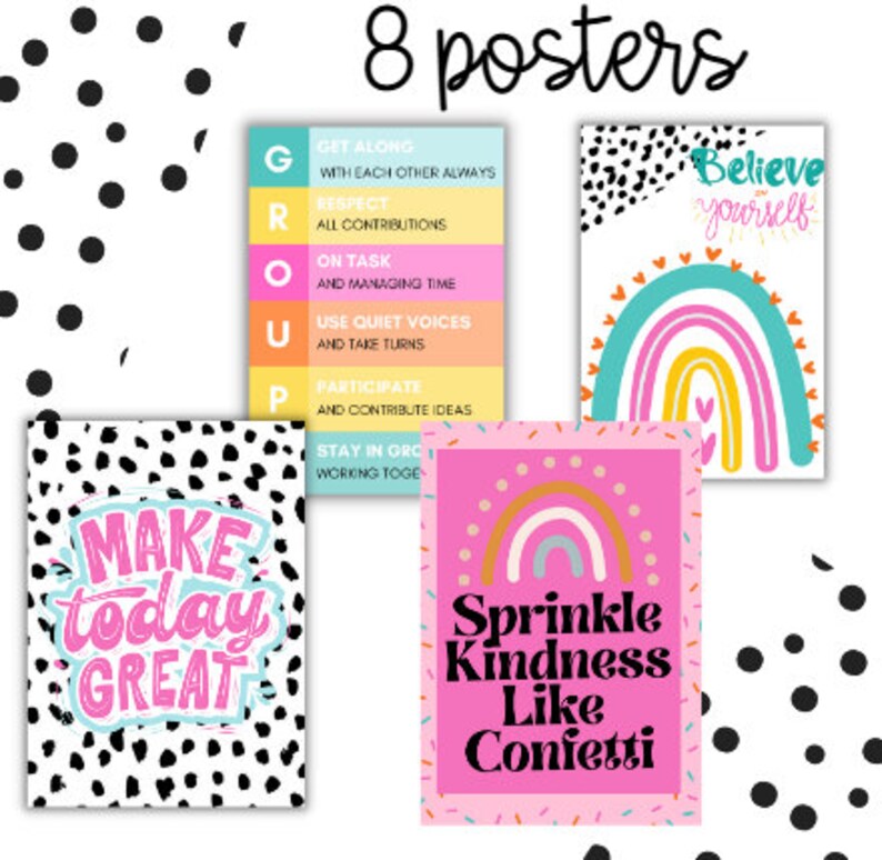 Boho Rainbow Growth Mindset Posters - Etsy