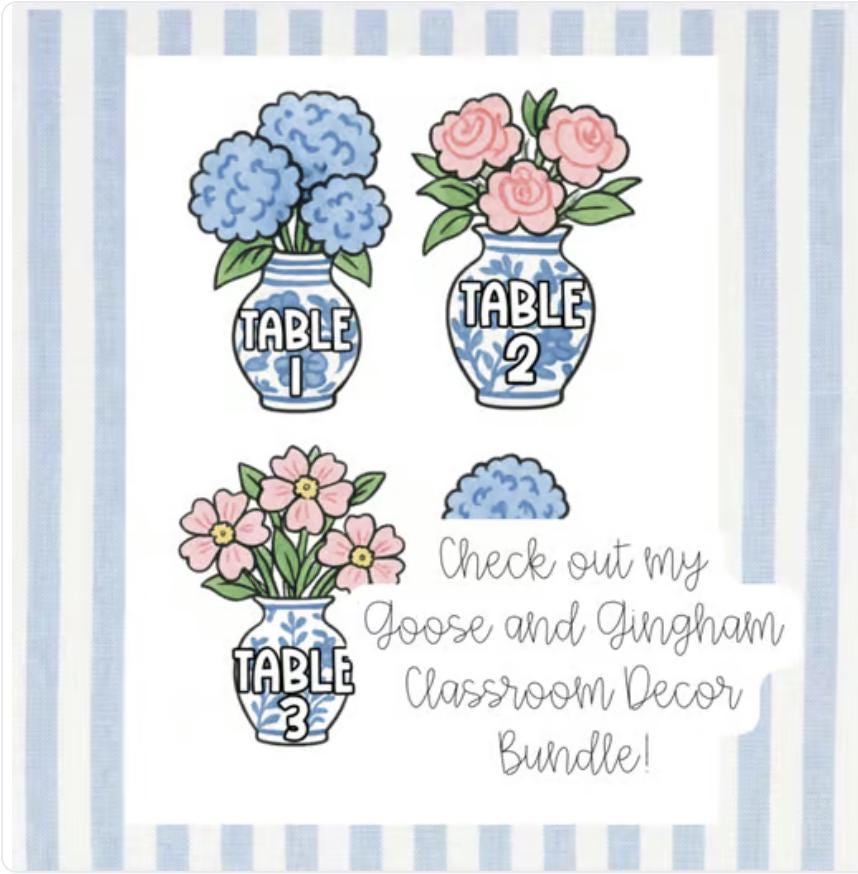 Goose & Gingham Classroom Labels Bundle | Grandmillennial Coquette ...