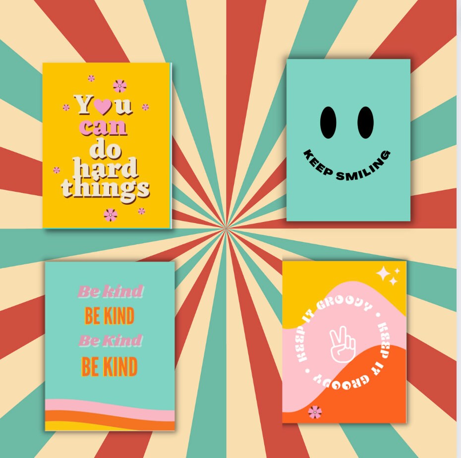 Boho Retro Classroom Decor Posters Motivational - Etsy