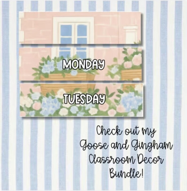 Floral Goose & Gingham 10-drawer Cart Labels | Grandmillennial ...
