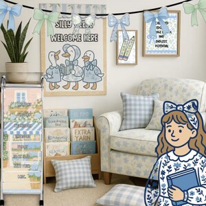 Goose & Gingham Classroom Decor Bundle | Grandmillennial Coquette Theme ...