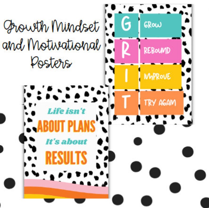 Boho Rainbow Growth Mindset Posters - Etsy