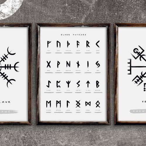 RUNES POSTER Viking Scandinavian Old Norse Elder Futhark - Etsy