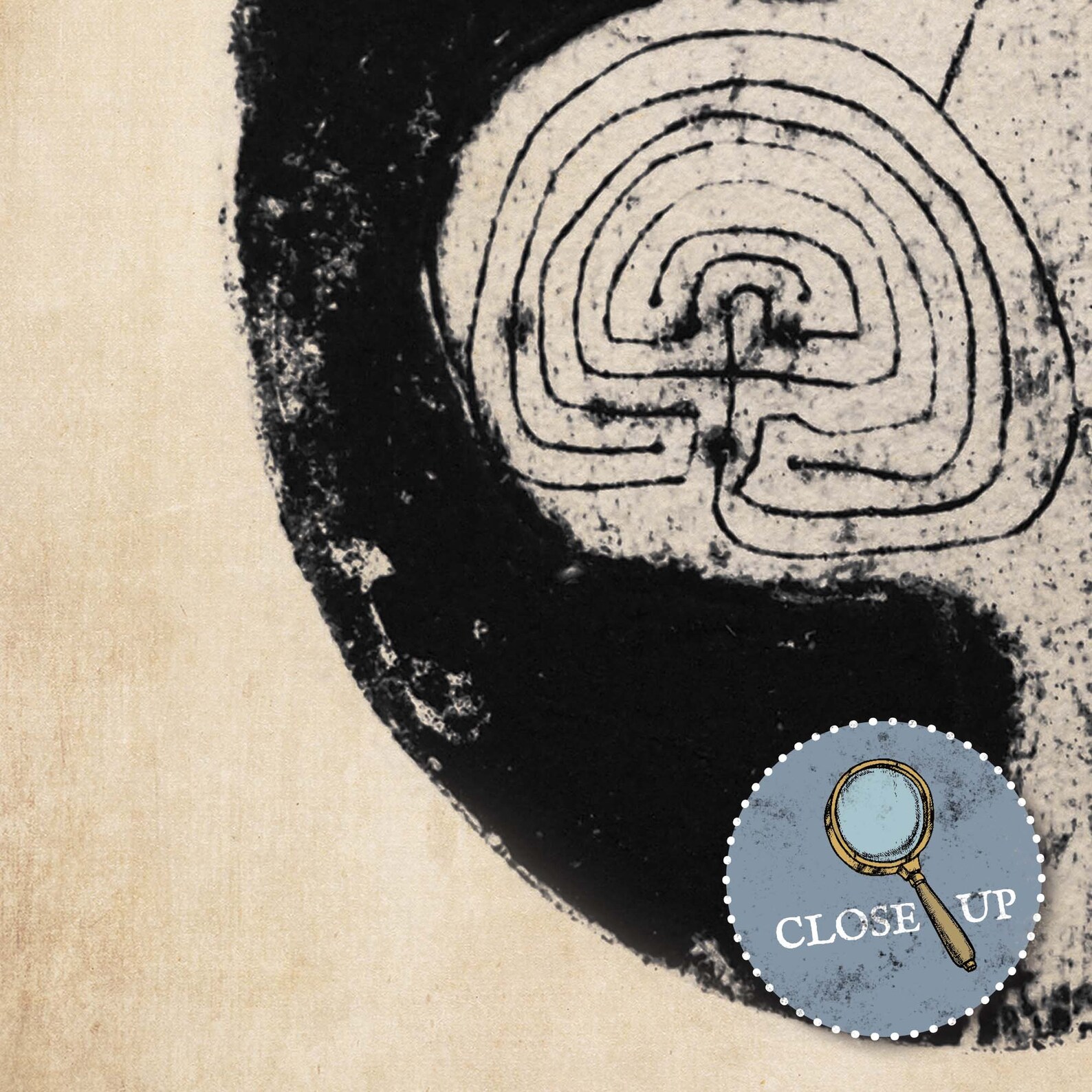 Labyrinth Mystic Ritual Maze Symbol Colography Intaglio Print Printable ...