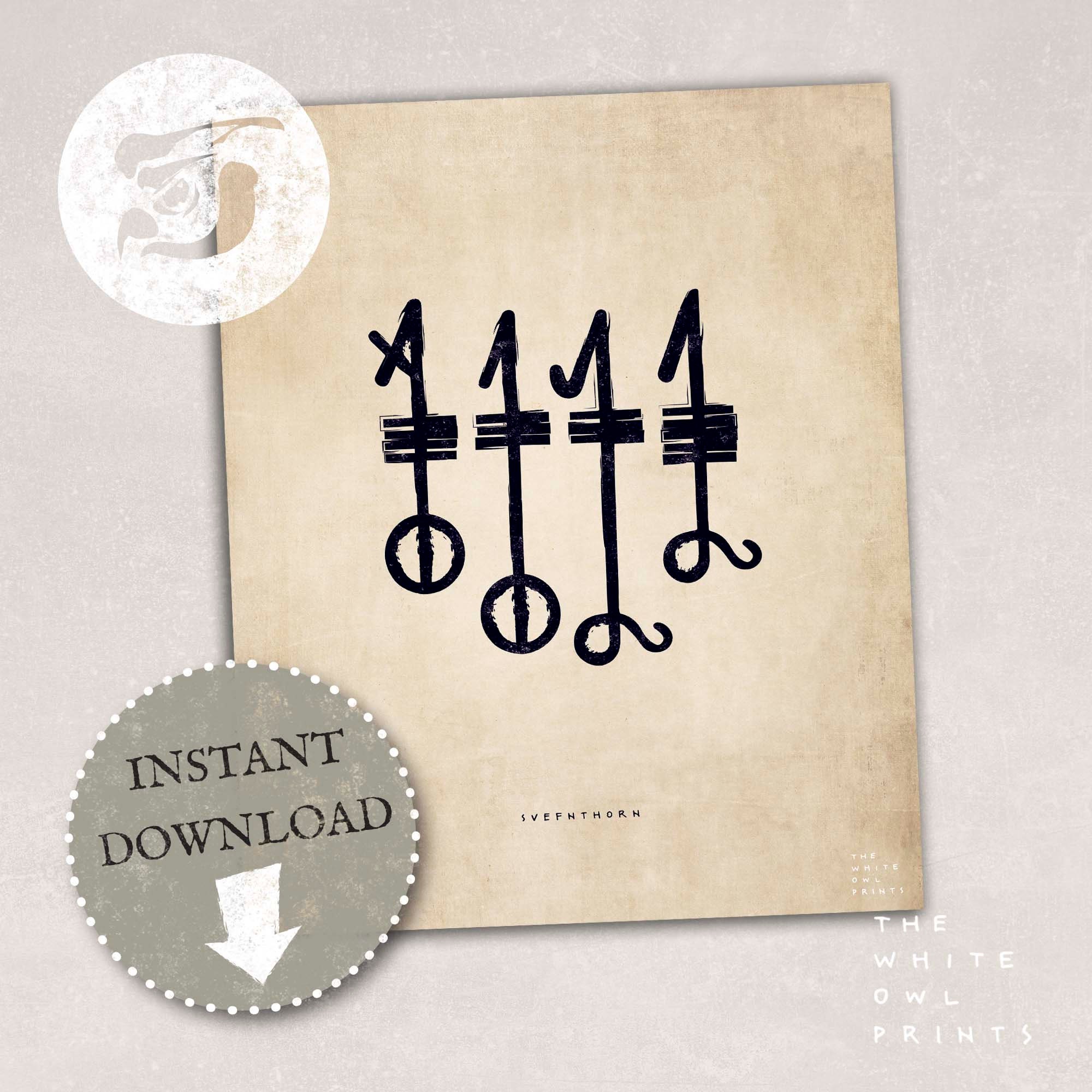 SVEFNTHORN Norse Viking Symbol Printable Viking Wall Art - Etsy