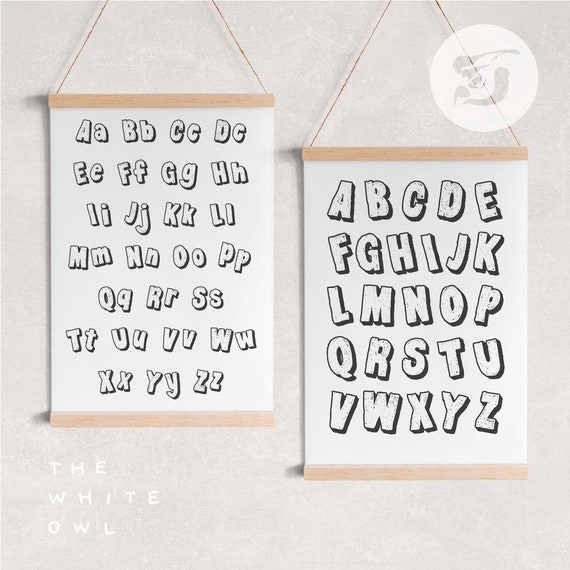 COLORING ALPHABET Poster Set of 2 Nursery Kids Room - Etsy