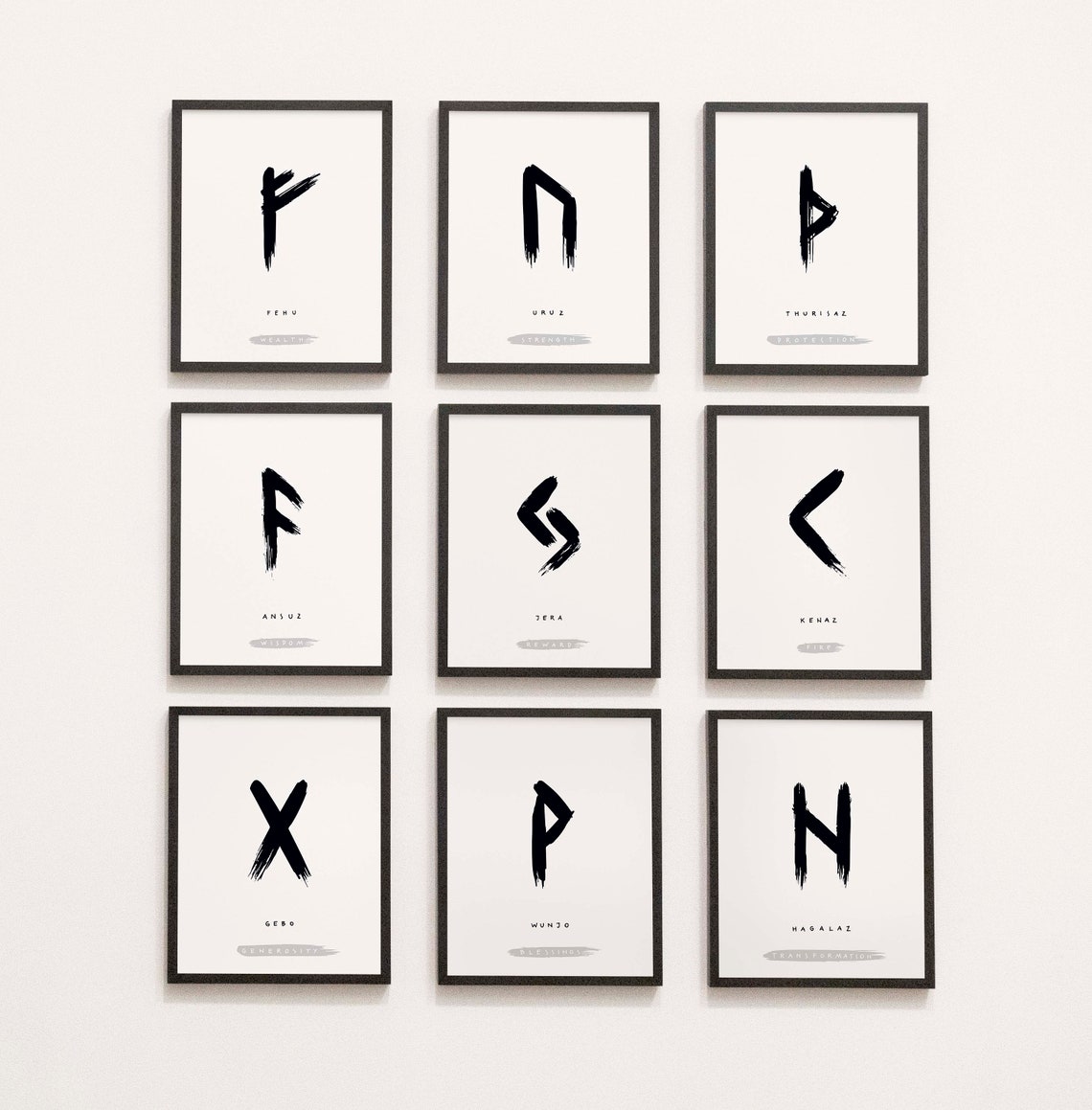 RUNE PRINTS Full Set of 24 Runes Viking Scandinavian Elder - Etsy