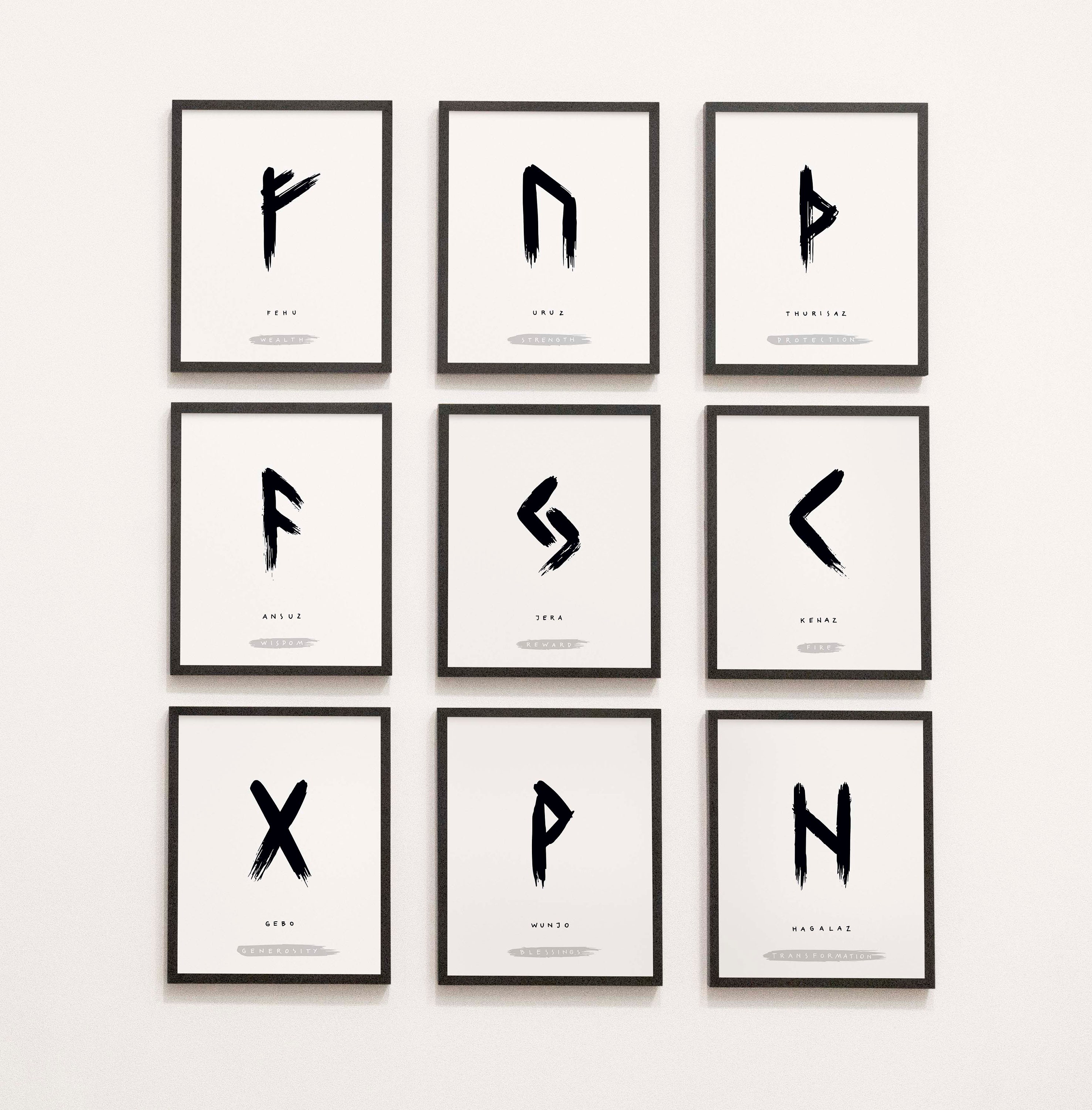 RUNE PRINTS Full Set of 24 Runes Viking Scandinavian Elder - Etsy