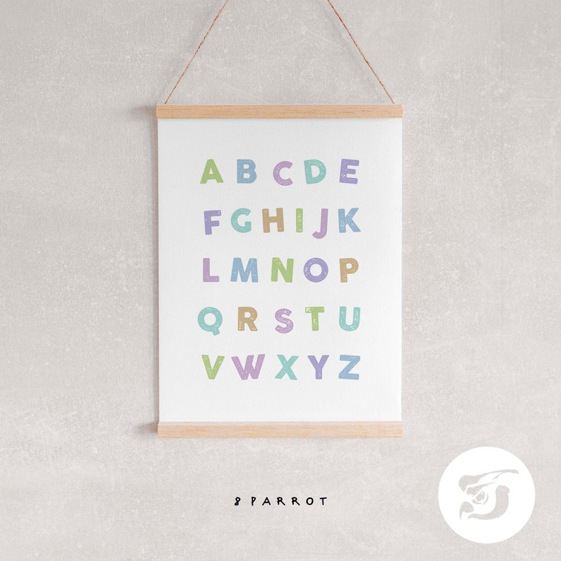 ALPHABET Poster Nursery Decor Print ABC Wall Art Kids | Etsy