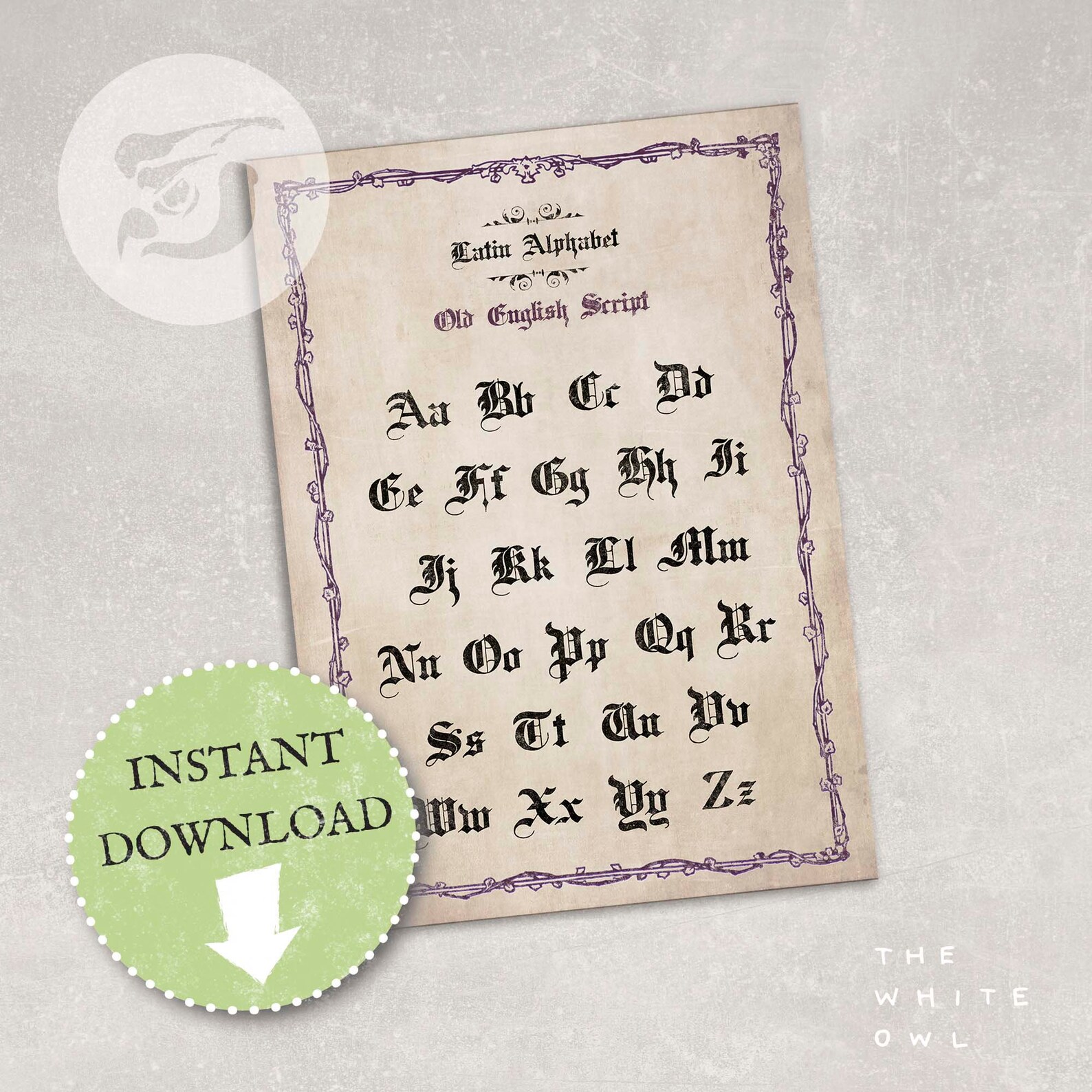 ANTIQUE LATIN ALPHABET Poster Old English Script | Etsy