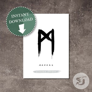 MANNAZ Divine Union Viking Scandinavian Old Norse Futhark Rune Symbol ...