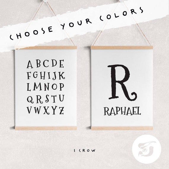 Personalized NAME SIGN Alphabet Poster Printable as GIFT | Etsy