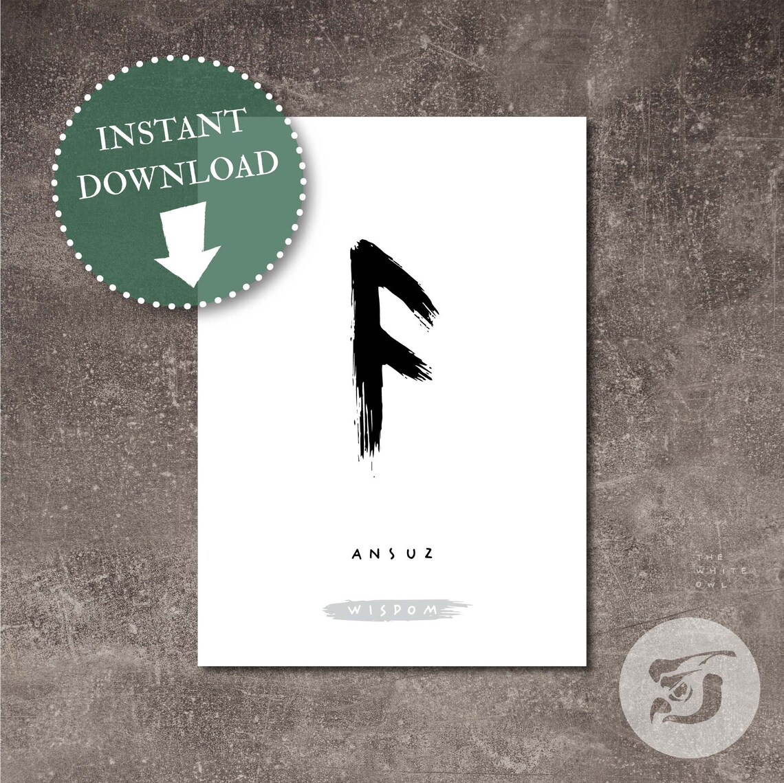 ANSUZ Wisdom Viking Scandinavian Old Norse Futhark Rune | Etsy
