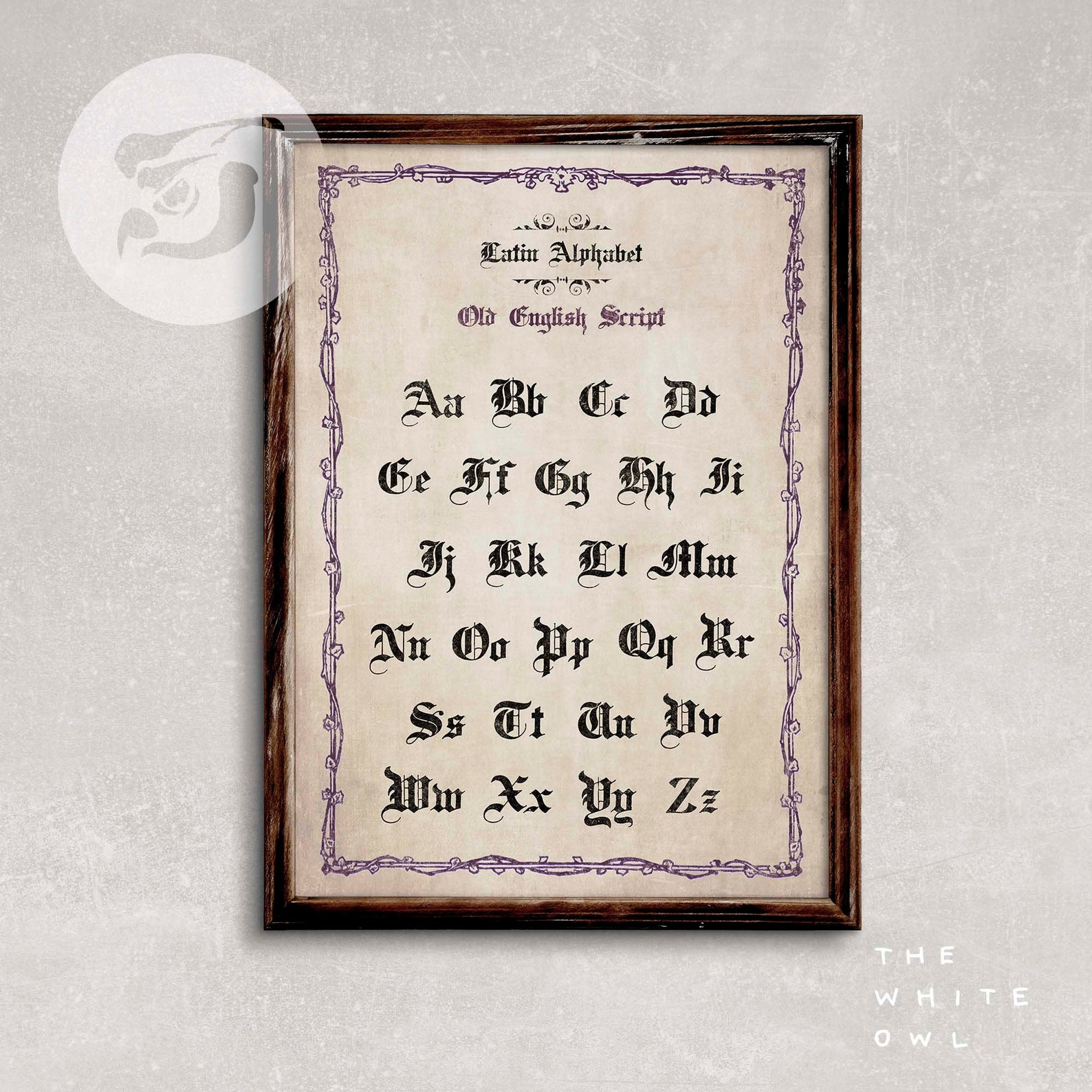 ANTIQUE LATIN ALPHABET Poster Old English Script - Etsy