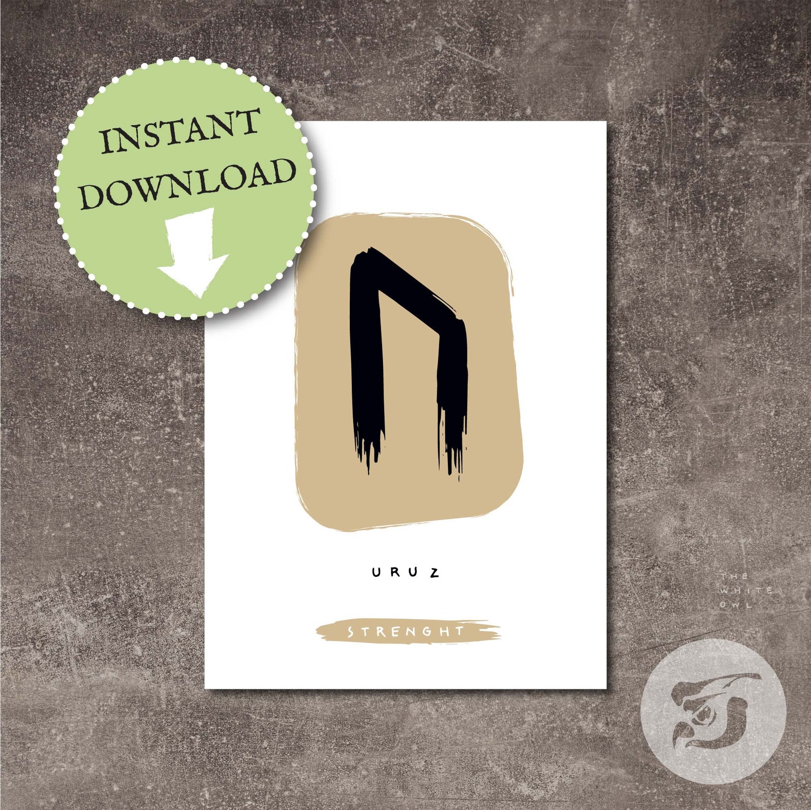 URUZ Strenght Viking Scandinavian Old Norse Futhark Rune | Etsy