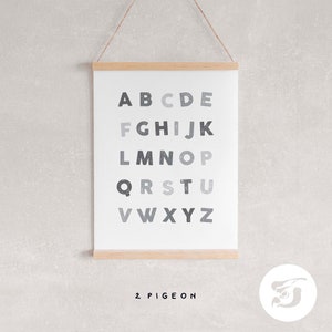 ALPHABET Poster Nursery Decor Print ABC Wall Art Kids Room Digital ...