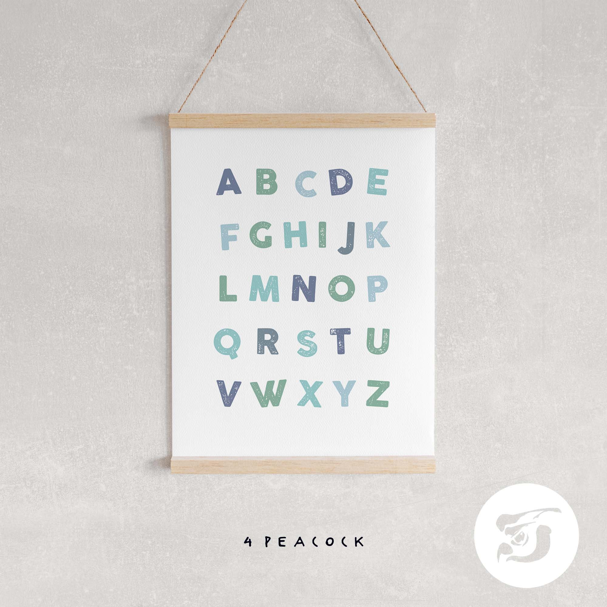 ALPHABET Poster Nursery Decor Print ABC Wall Art Kids | Etsy