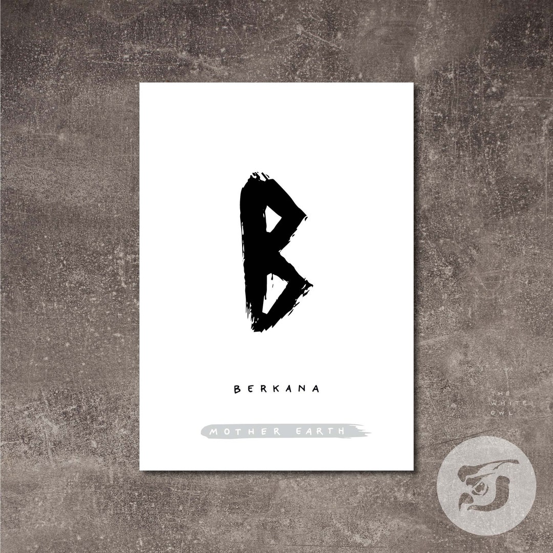 BERKANA Mother Earth Viking Scandinavian Old Norse Futhark Rune Symbol ...