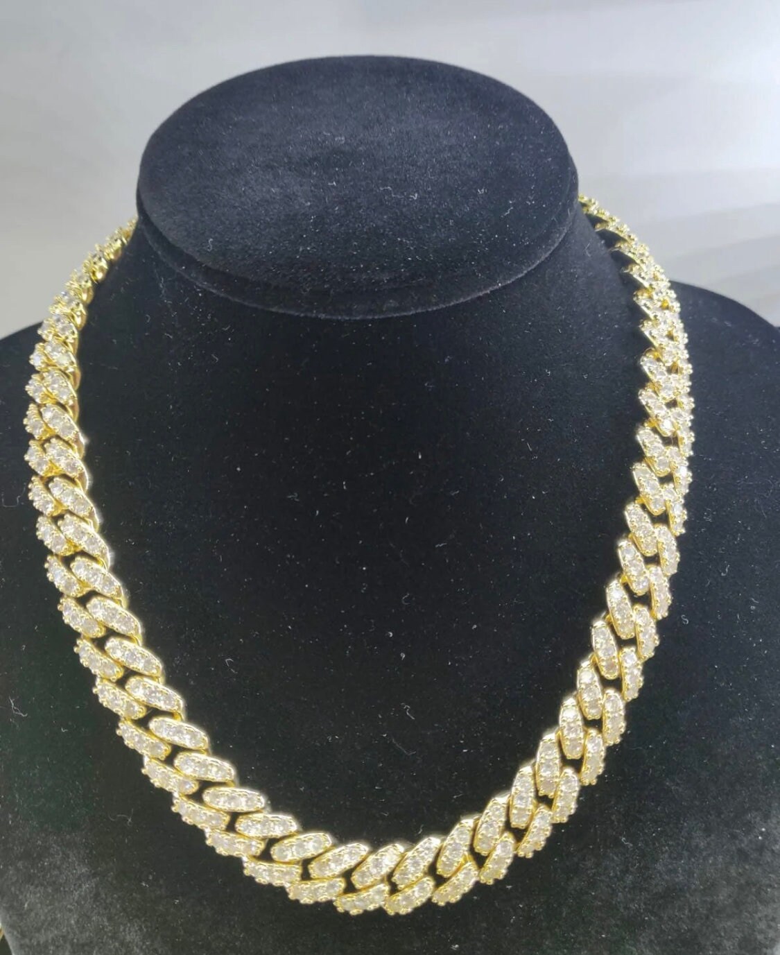 18" 14kt Gold Finished Cuban Chain - Etsy
