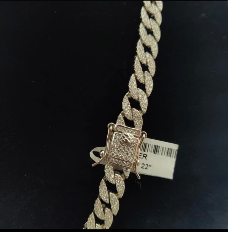 18 925 Silver Iced Out Cuban Chain - Etsy