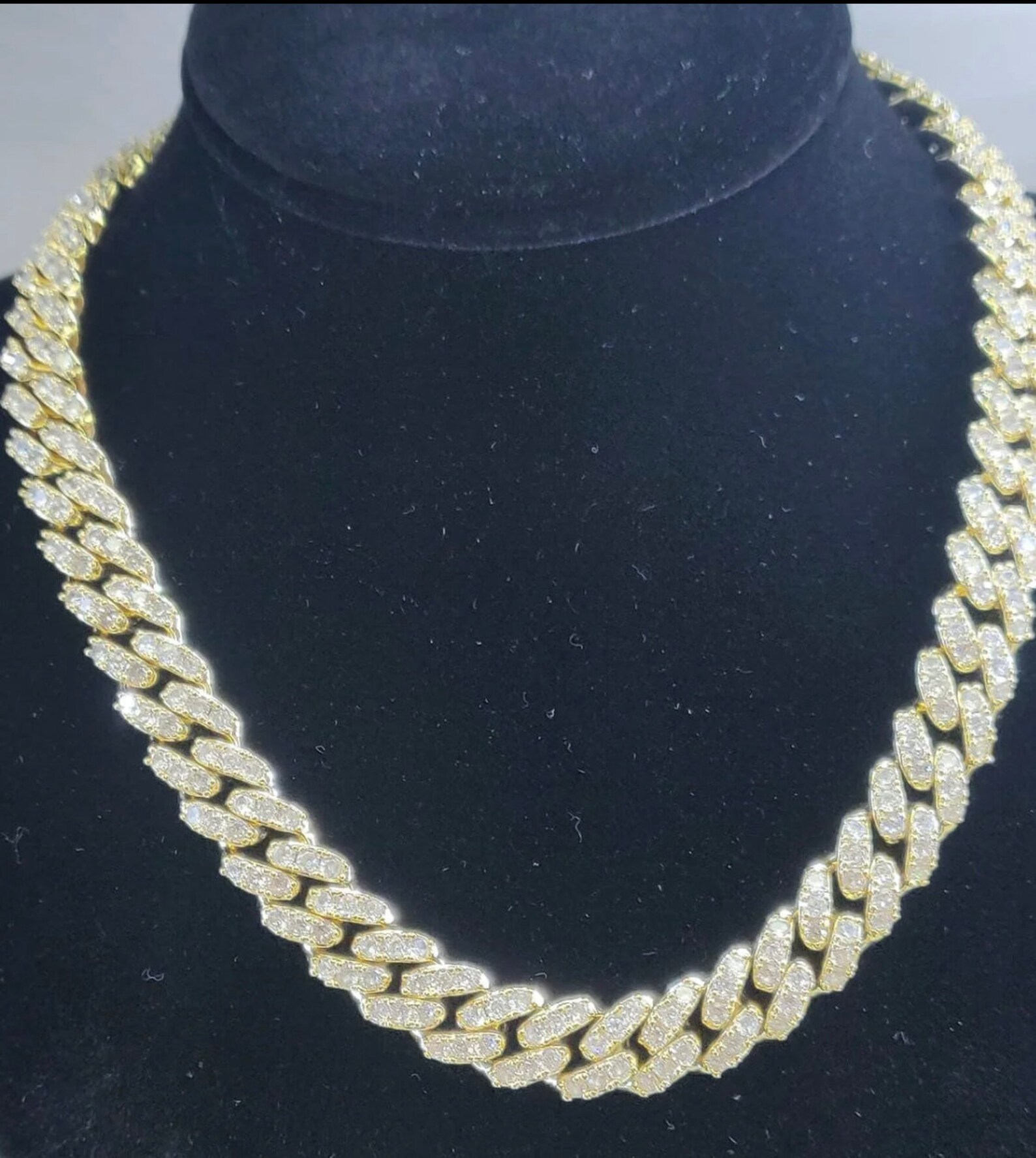 18" 14kt Gold Finished Cuban Chain - Etsy